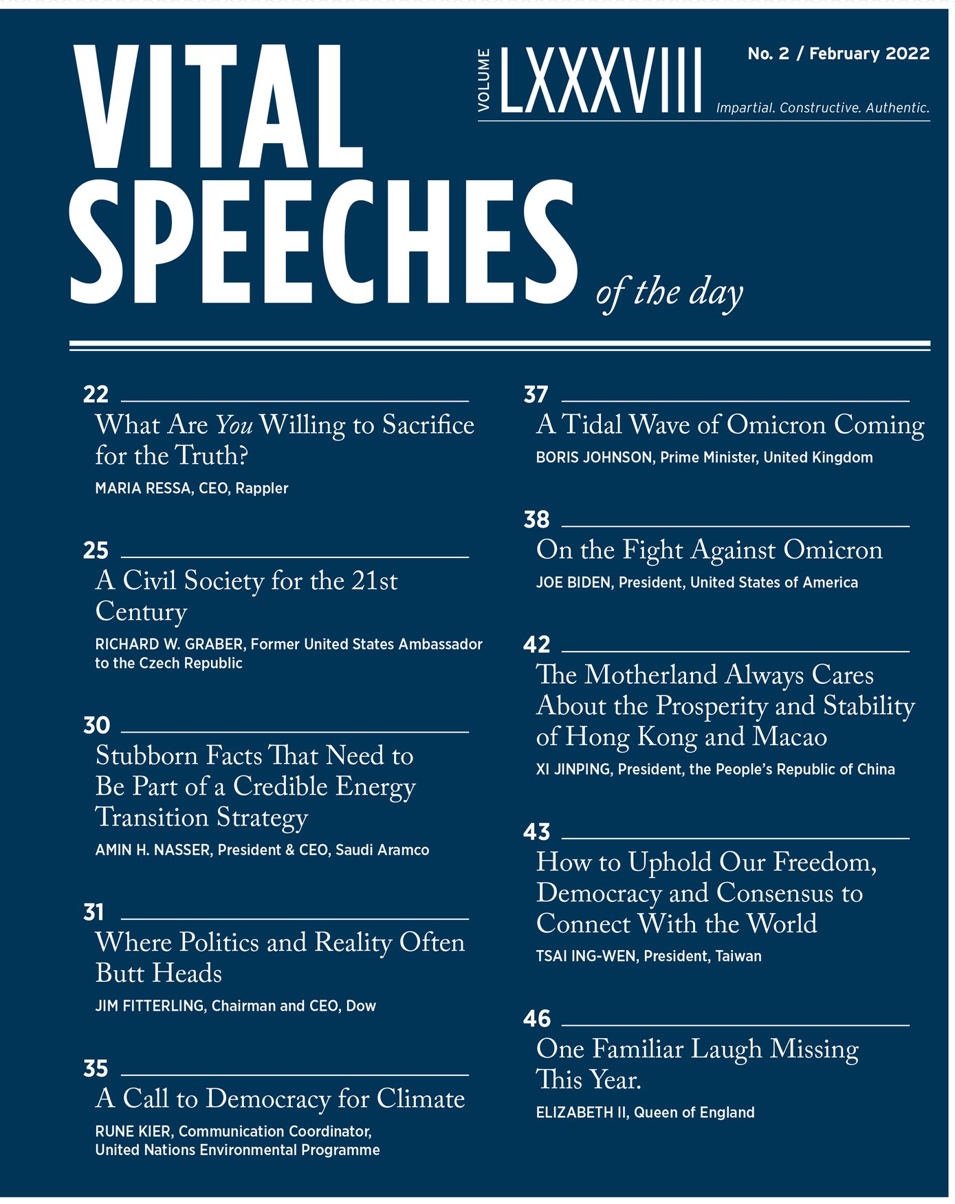 Rick Graber published in Vital Speeches of the Day